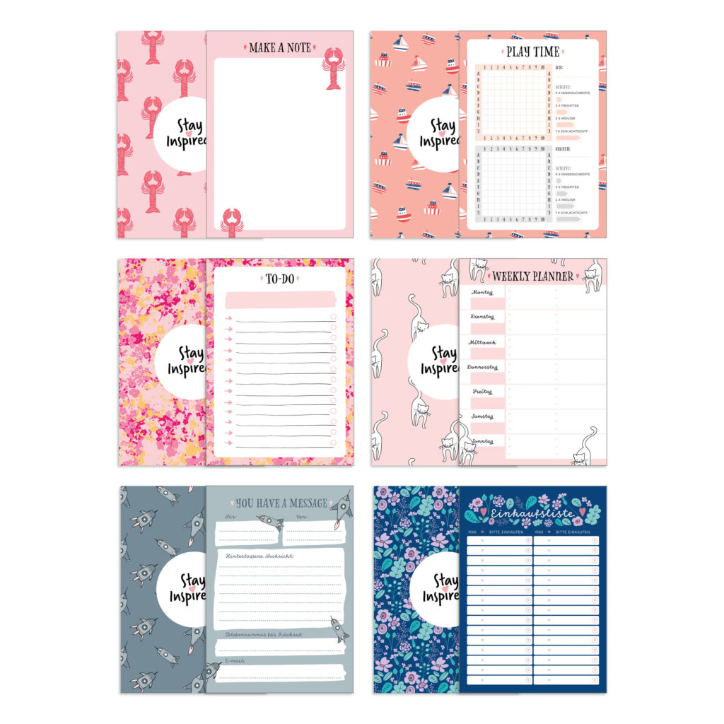 6 Notizblöcke im Set #3 (DIN A6) | Stay Inspired!
